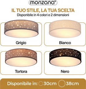 Stropní svítidlo bílý textil Ø38cm hvězdná obloha