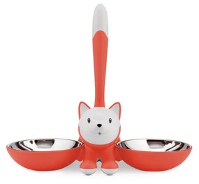 Dvojmiska pro kočky Tigrito Red Orange Alessi