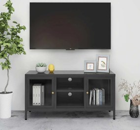 vidaXL TV stolek 105 x 35 x 52 cm ocel a sklo [336058] Barva: antracitová