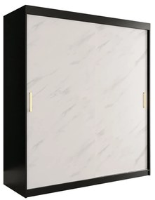 Šatní skříň MARMUR T Abika 180/200/62 barevné provedení: černý mat-bílý mat