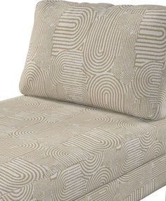Potah na šezlong IKEA Karlstad samostatný, krátký barva béžová látka pletený vzor, vzorované