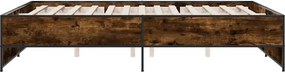 Rám postele kouřový dub 150 x 200 cm kompozitní dřevo a kov 3279884