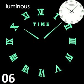 Nástěnné hodiny - svítící ve tmě, více motivů Varianta: 06, Velikost: 119 cm