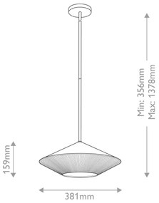 Alora Mood ALM-DAPHNE-P-L-MB - Lustr na tyči DAPHNE 1xE27/60W/230V pr. 38,1 cm