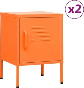 vidaXL Noční stolky 2 ks 35 x 35 x 51 cm ocel [3095208] Barva: orange