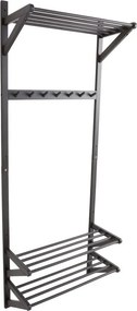 Černá předsíňová sestava z borovicového dřeva 75x190x32 cm Cole – Jotex
