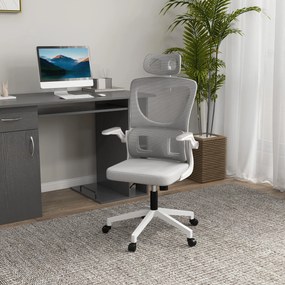 Ergonomická kancelářská židle Vinsetto, pracovní židle s nastavitelnými opěrkami, opěrkou hlavy, naklápěcí funkcí, výškově nastavitelná otáčecí židle…