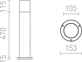 RED R14497 QUINN venkovní světlo, stojanová IP54 černá jantarové sklo E27 - RED - DESIGN RENDL