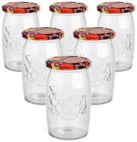 6dílná sada zavařovacích sklenic s víčkem, 335 ml