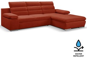 Sedací souprava GRECO MINI | 278x185 cm | PRAVÁ | 57 červená WATER REPELLENT | rozkládací + úložný prostor