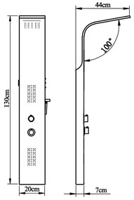 vidaXL Sprchový panel set nerezová ocel zaoblený