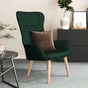 Relaxační křeslo tmavě zelené textil 341399