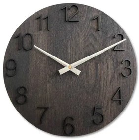 Elegantní dřevěné dubové hodiny na zeď I SENTOP MAS016-OSMO-3169-heads-silver