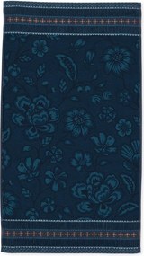Pip Studio ručníky z bavlněného froté Jasmine Jacquard, tmavě modré (Luxusní ručníky z bavlněného froté v designu Jasmine Jacquard v tmavě modré)