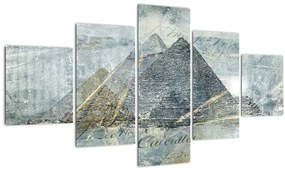 Obraz - Pyramidy v modrém filtru (125x70 cm)