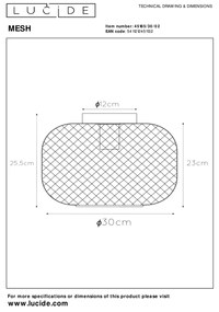 Lucide 45185/30/02 stropní svítidlo Mesh matně zlaté / mosaz, E27, ø30cm