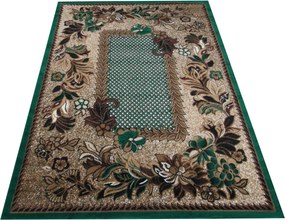 DY Zelený koberec s květinovým vzorem Alfa 01 Rozměr: 40x60 cm