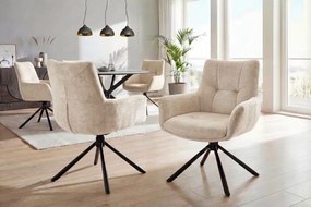 Designová otočná židle Vondila béžový samet
