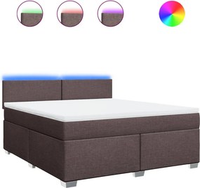 Box spring postel s matrací tmavě hnědá 180x200 cm textil 3288263
