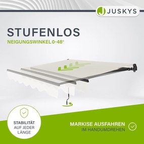Juskys Kloubová markýza s ruční klikou Barva: šedá, Velikost: 250 × 200 cm