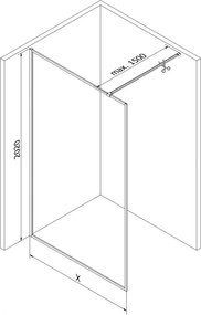 Mexen, Mexen Kioto-XF sprchová stěna s rámem 70 x 202 cm, matná 10 mm, zlatá - 800-070-104-50-30-X