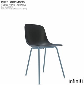 Židle Pure Loop Mono - nestohovatelná Barva kovové konstrukce: Powder blue 503F, Barva sedáku a opěradla z recyklovaného plastu: Coal black IR8022