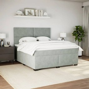 Box spring postel s matrací světle šedá 180x200 cm samet 3290972