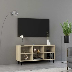 vidaXL TV stolek s kovovými nohami dub sonoma 103,5 x 30 x 50 cm