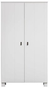 Bílá šatní skříň z borovicového dřeva 111x202 cm Ties – WOOOD