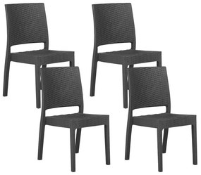 Sada 4 šedých zahradních židlí FOSSANO Beliani