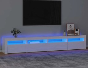 vidaXL TV skříňka s LED osvětlením 240x35x40 cm [3152763] Barva: bílá s vysokým leskem