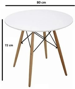 Bestent Kulatý stůl ANELLO White 80 cm