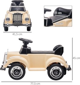 Posuvné dětské auto Mercedes Benz Design 300 S Design, béžová barva
