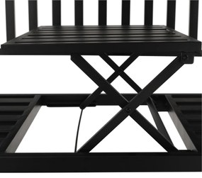 Zahradní kovová lavička se stolkem DAGNO ocel, barva černá