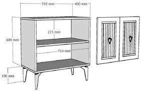 Skříňka Capri White and Gold