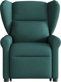 Elektrické zvedací masážní polohovací křeslo zelené textil 3303410