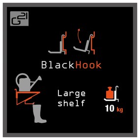 Závěsný systém G21 BlackHook large shelf 60 x 19 x 42 cm