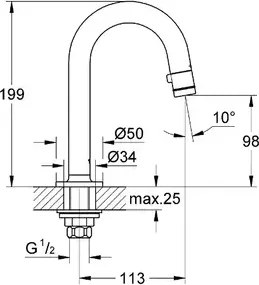 Grohe - Umyvadlový ventil, kartáčovaný Hard Graphite