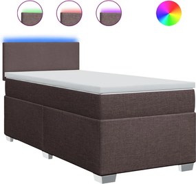 Box spring postel s matrací tmavě hnědá 90x200 cm textil 3288067