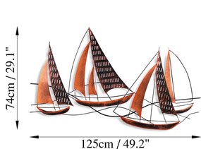 Nástěnná kovová dekorace Barbaros 3 měděná