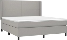 Box spring postel s matrací a LED světle šedá 160x200 cm textil 3138165
