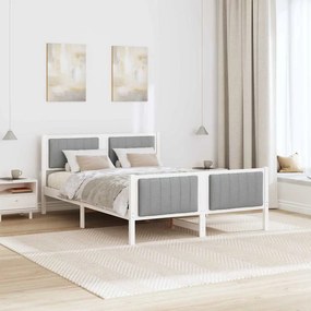 Rám postele s čelo Bílá a světle šedá 140 x 190 cm 3394327