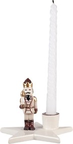 Béžový keramický svícen Louskáček ChrisMs - 15*14*12 cm