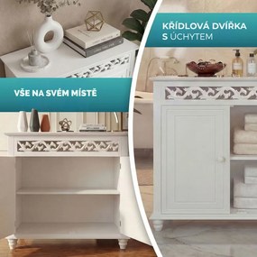 Komoda JERSEY, 76 x 65 x 35 cm, bílá Casaria