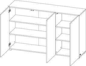 Širší komoda Rusty 2, modrá