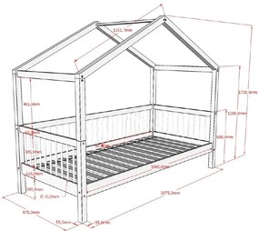 Bílá domečková dětská postel z bukového dřeva 90x200 cm Forrest – Vipack