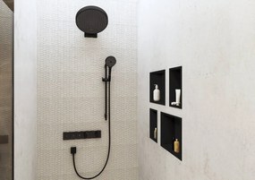 Hansgrohe Rainfinity, hlavová sprcha 360 1jet s připojením na zeď, matná černá, HAN-26230670