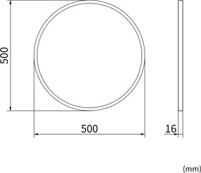 Erga Round, kulaté zrcadlo 50cm, zlatý rám, ERG-V01-ROUND-5050-GD