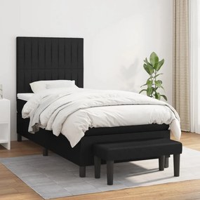 Box spring postel s matrací černá 90x190 cm textil 3136719
