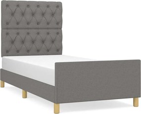 Rám postele bez matrace tmavě šedá 80 x 200 cm textil 3125253